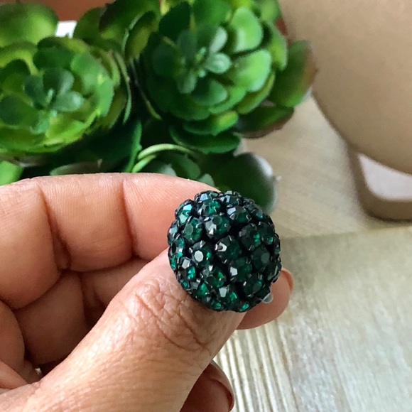 Jewelry | Deep Forest Green Crystal Dome Ring | Poshmark